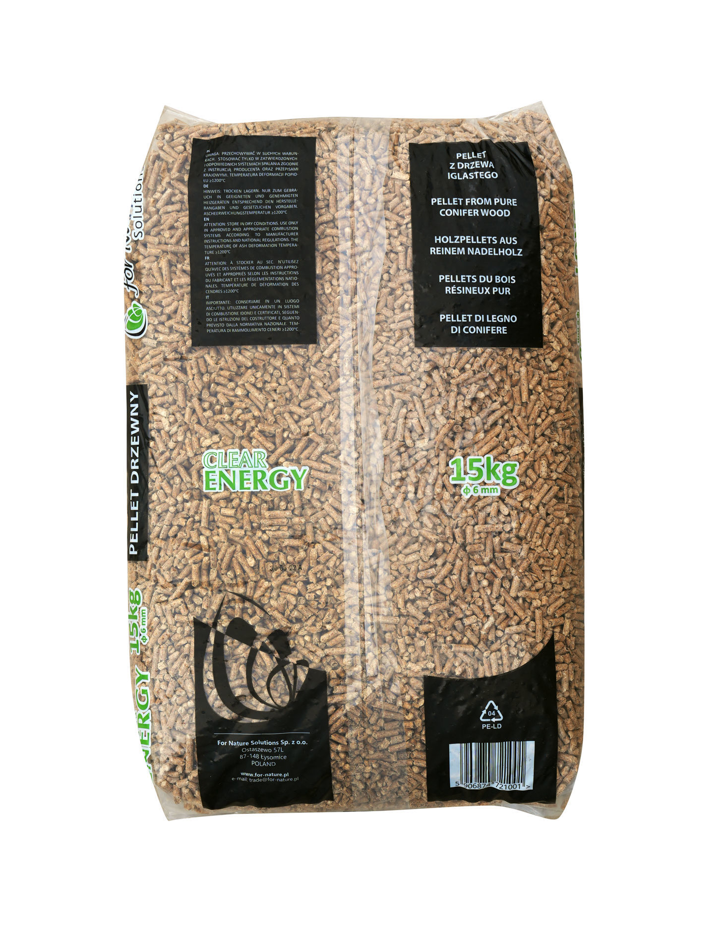 Pellet drzewny Clear Energy EN Plus A1/DIN Plus 6mm 15kg - sklep SAM ...
